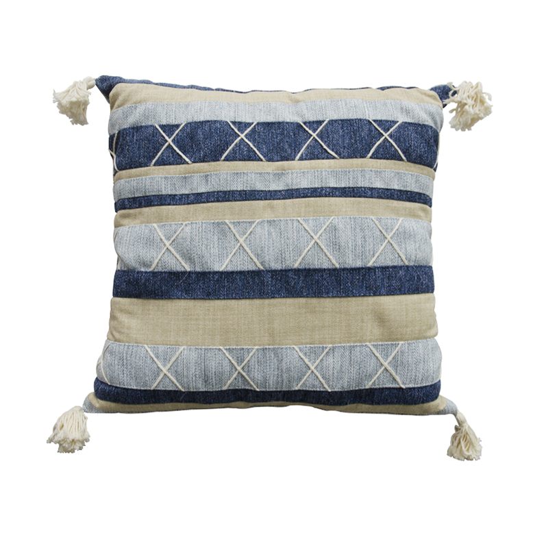 Cojín Indigo Boho Armado Borla 45x45cm | Almacenes Boyacá