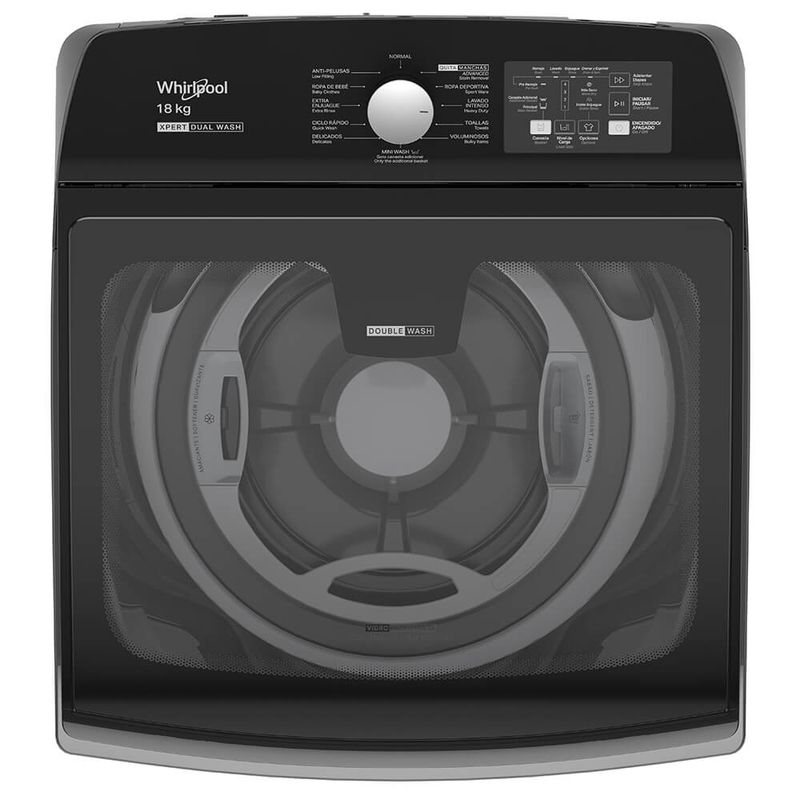 Lavadora Carga Superior 18 kg Xpert Dual Wash Gris Whirlpool | Almacenes Boyacá