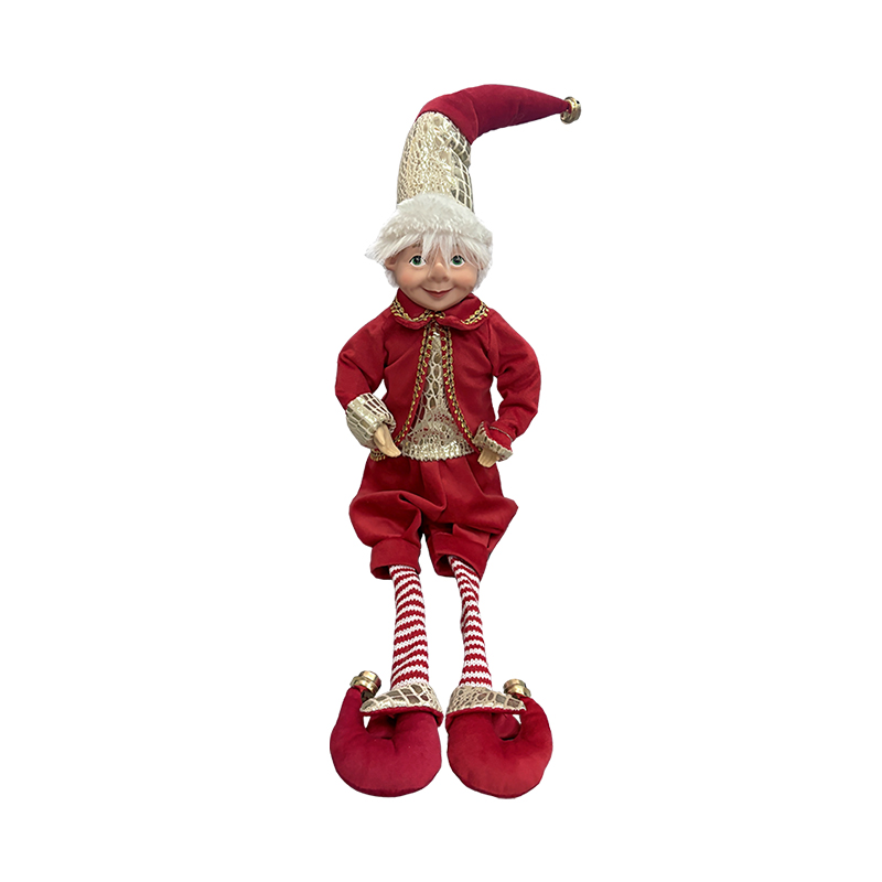 Muñeco Elf con Traje Rojo Sentado 18x10x72cm | Almacenes Boyacá