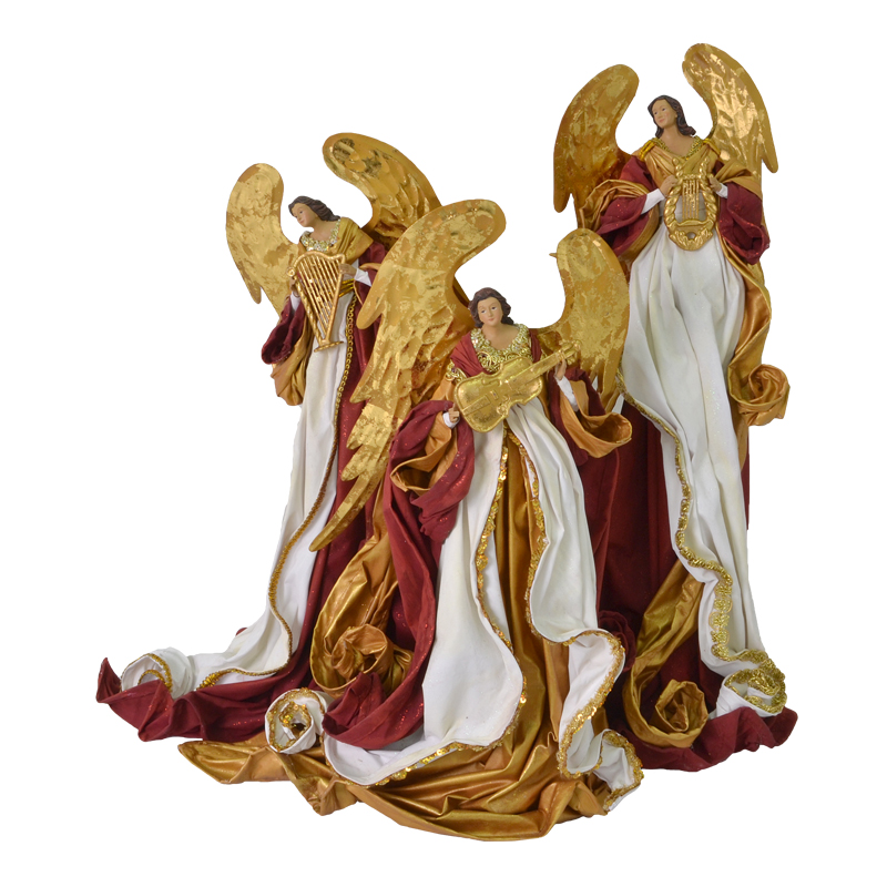 Ángeles con Instrumentos Musicales Vino Oro 59cm | Almacenes Boyacá