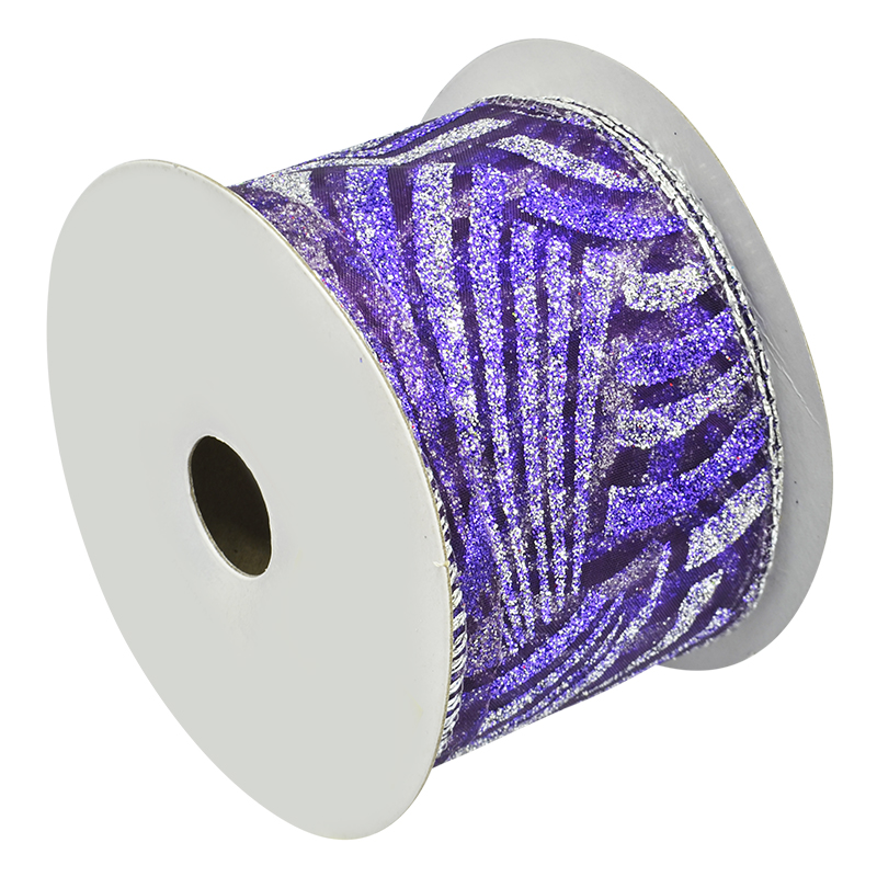 Cinta Navideña Morada Escarchada 2 1/2"x10yds | Almacenes Boyacá ...