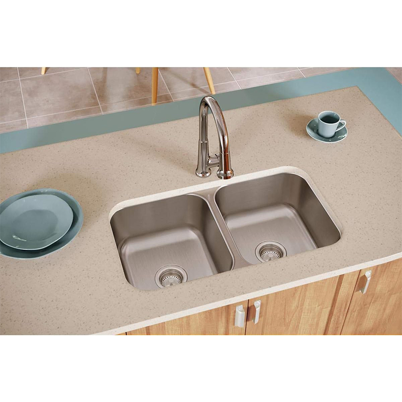 Lavacopa Bajo Mesón 79.5x46cm de 2 Pozos Acero Inoxidable Mastermaid ...