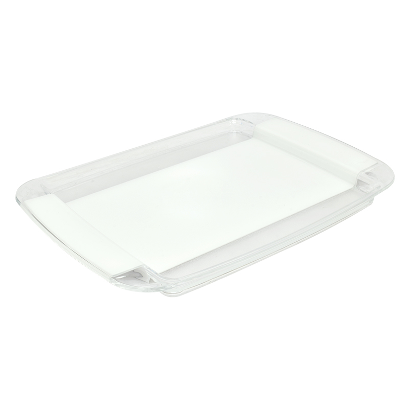 Bandeja Rectangular Blanca Transparente Omada | Almacenes Boyacá ...