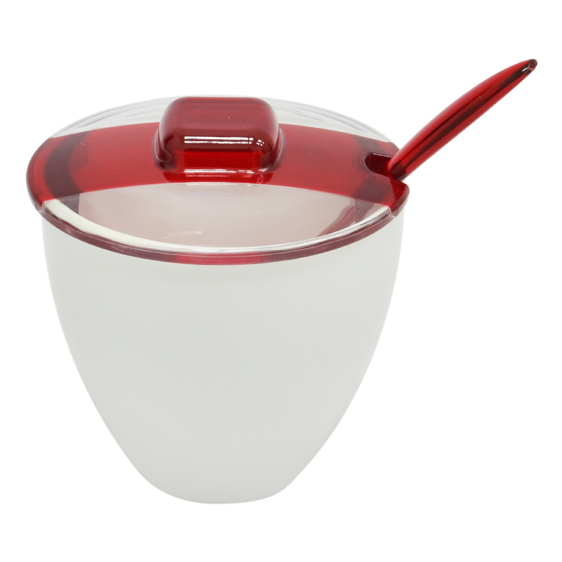 Azucarera Blanco Rojo Transparente con Cuchara Omada | Almacenes Boyacá ...