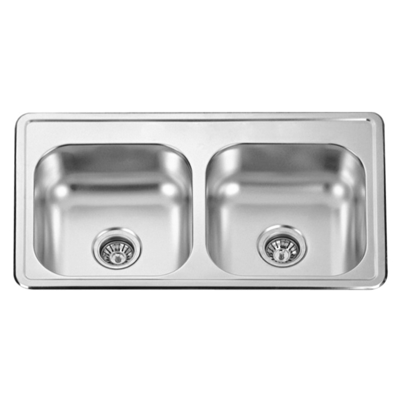 Lavacopa de Empotrar 84x48m de 2 Pozos Acero Inoxidable Dipiu ...