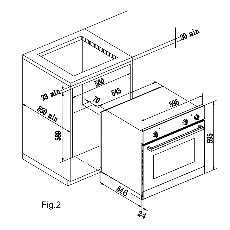Horno Empotrable Eléctrico de 4 Funciones 67 Litros 60x60cm Mastermaid ...