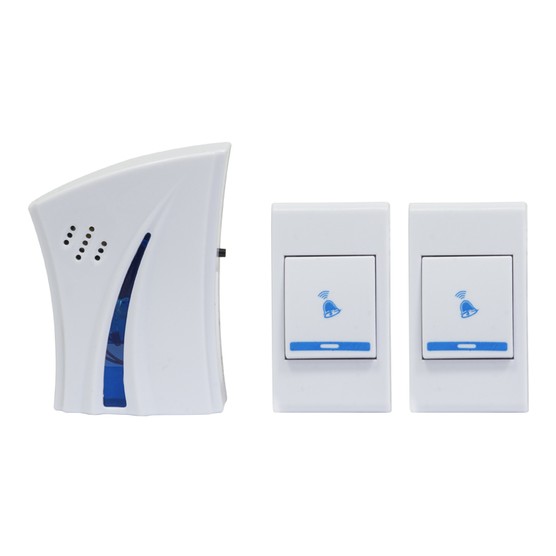 Timbre Inalámbrico Blanco con Base a Batería y 2 Pulsadores | Almacenes ...